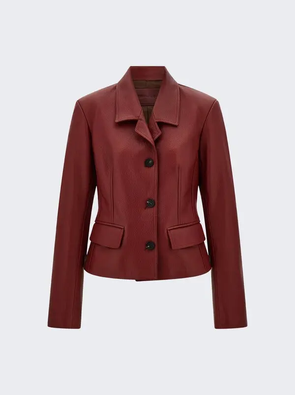 FERRAGAMO Fitted Deerskin Jacket - Red