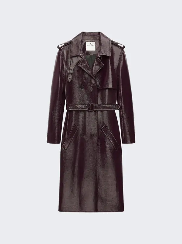 COURREGES Vinyl Trench Coat Burnt
