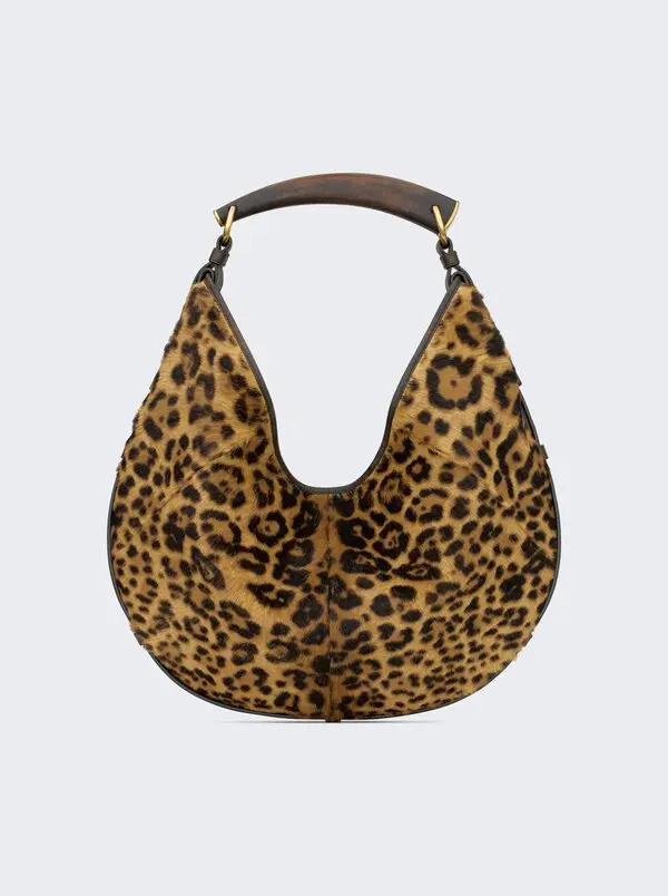 Saint Laurent Mombasa Medium Bag Leopard Print Pony Hair Leather
