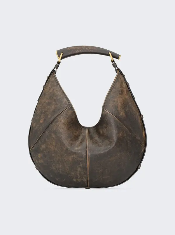 Saint Laurent Medium Vintage Leather Hobo Bag - Brown