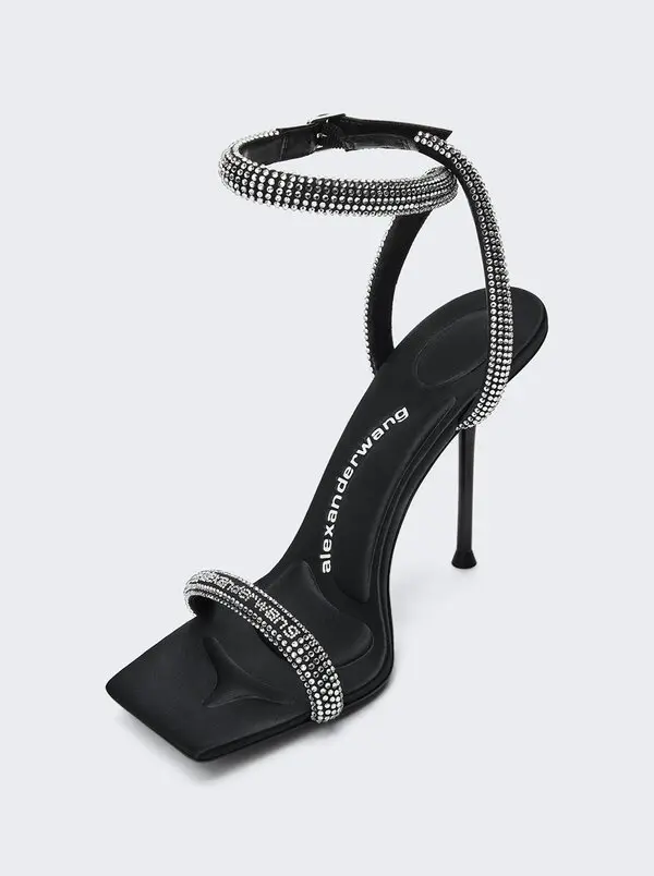 Alexander Wang Julie Crystal Ankle Strap Sandal - Black