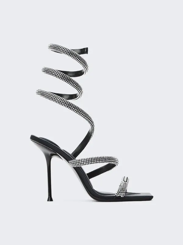Alexander Wang Julie Crystal Coil Sandal - Black