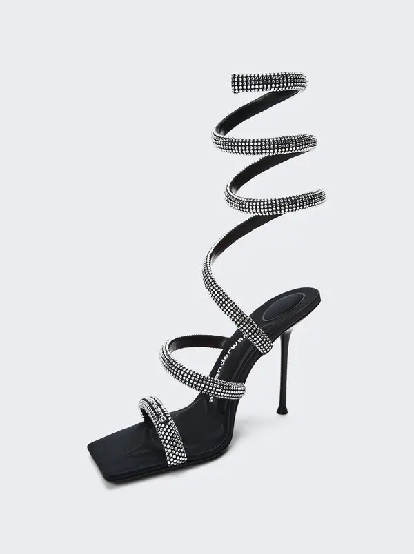 Alexander Wang Julie Crystal Coil Sandal - Black