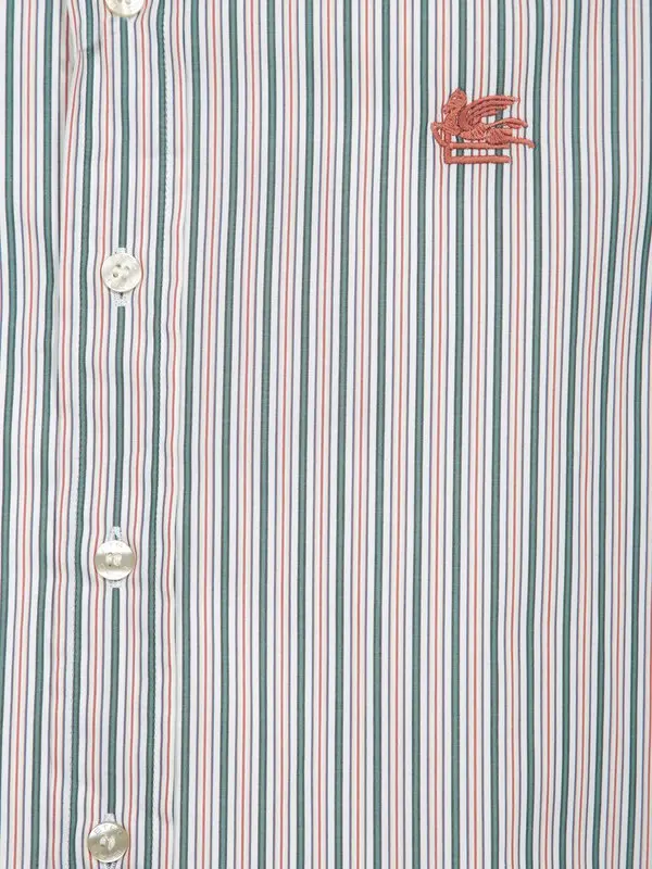 Etro Logo Embroidered Striped Shirt
