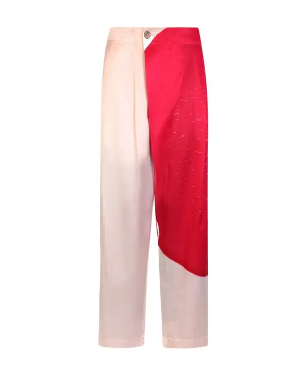 PLEATS PLEASE BY ISSEY MIYAKE Colour-block Cropped Trousers - Red
