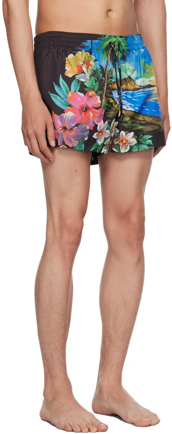 Dolce & Gabbana Dolce Gabbana Hawaiian Print Swim Trunks
