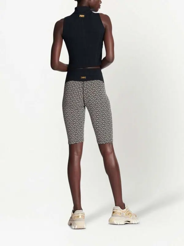 Balmain Monogrammed Jersey Crop Top