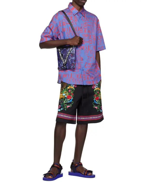Versace Abstract-printed Drawstring Track Shorts
