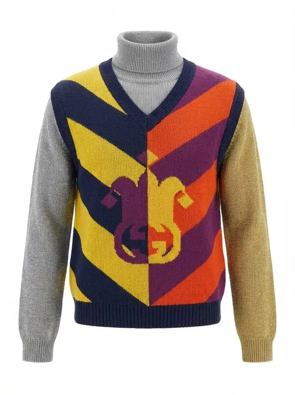Gucci Striped Jacquard Knitted Sweater - Multicolor