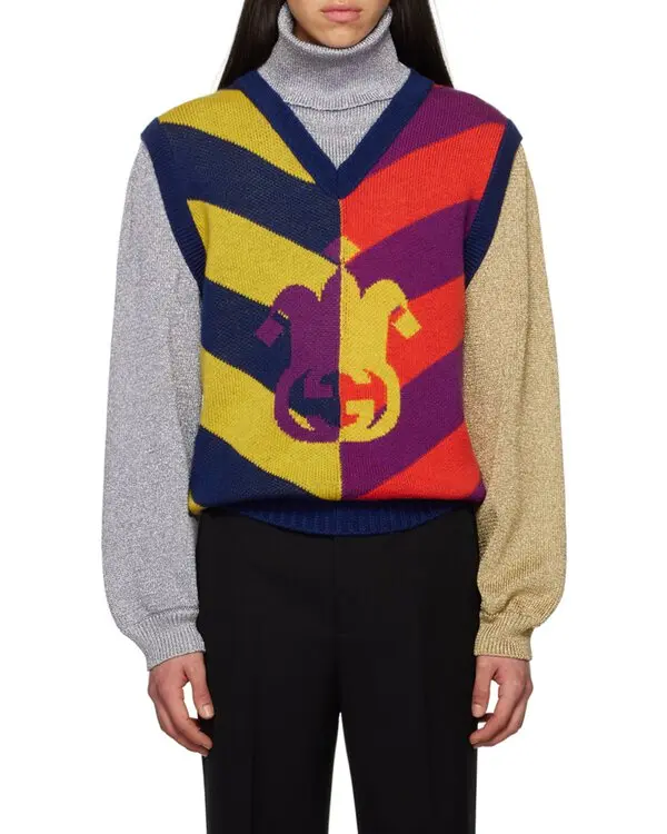 Gucci Striped Jacquard Knitted Sweater