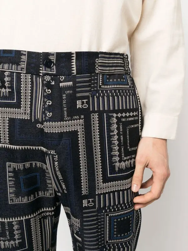 Etro Pouch-print Straight-leg Trousers