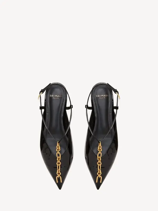 Balmain Sync Chain Patent Leather Sandals