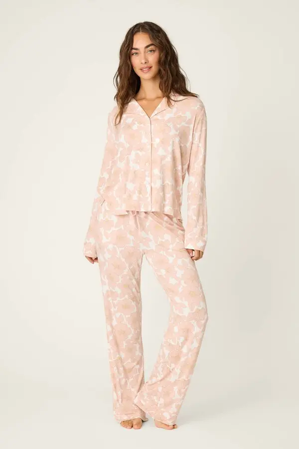 PJ Salvage Poppy Dreams Floral Pajama Set - Ivory