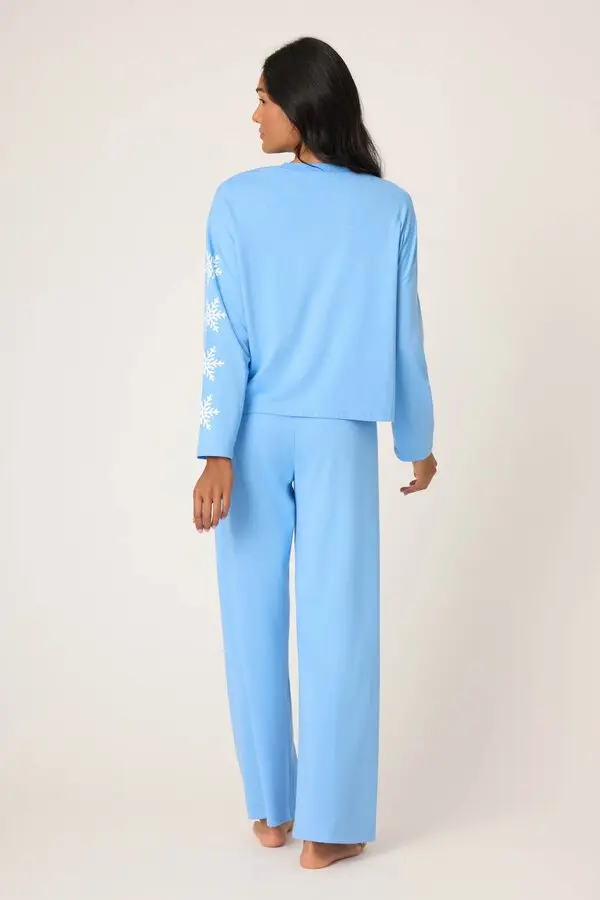 PJ Salvage Snowflake Long Sleeve Lounge Pajama Set