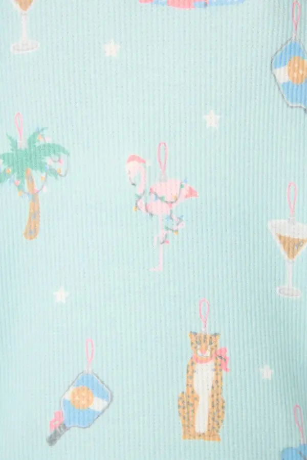 PJ Salvage Boyfriend Boxer Ornat Print Shorts Pajama Set