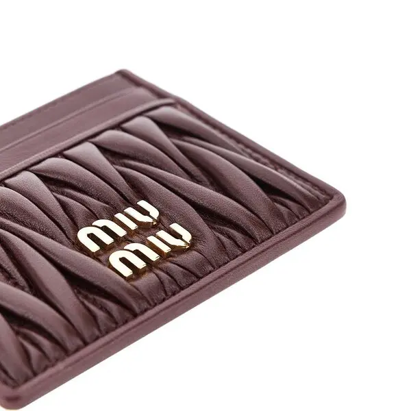 Miu Miu Matelassé Nappa Leather Cardholder - Red