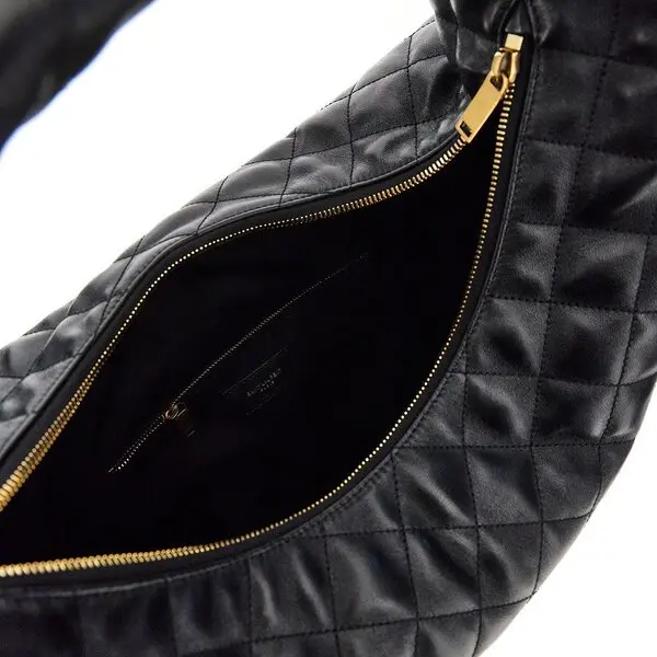 Saint Laurent Icare Quilted Nappa Leather Hobo Bag - Black