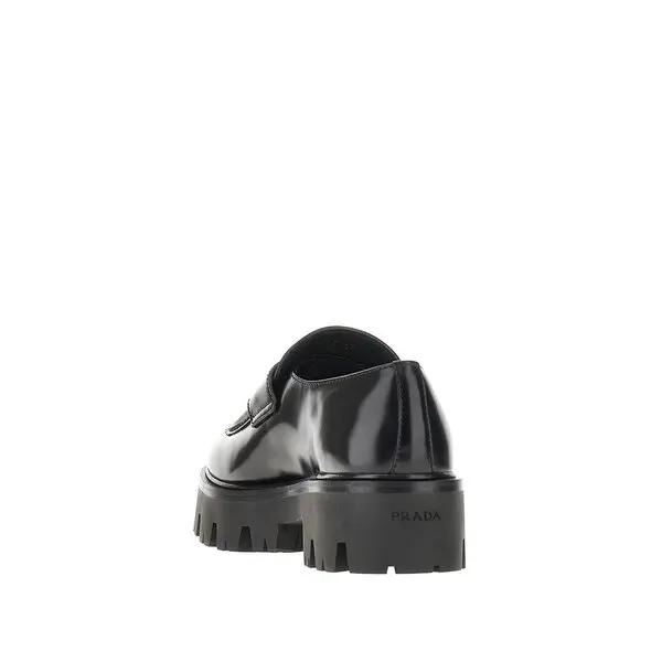 Prada Spazzolato Leather Loafers With Lug Sole