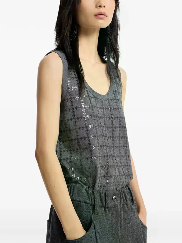 Brunello Cucinelli Embellished Cotton Jersey Top