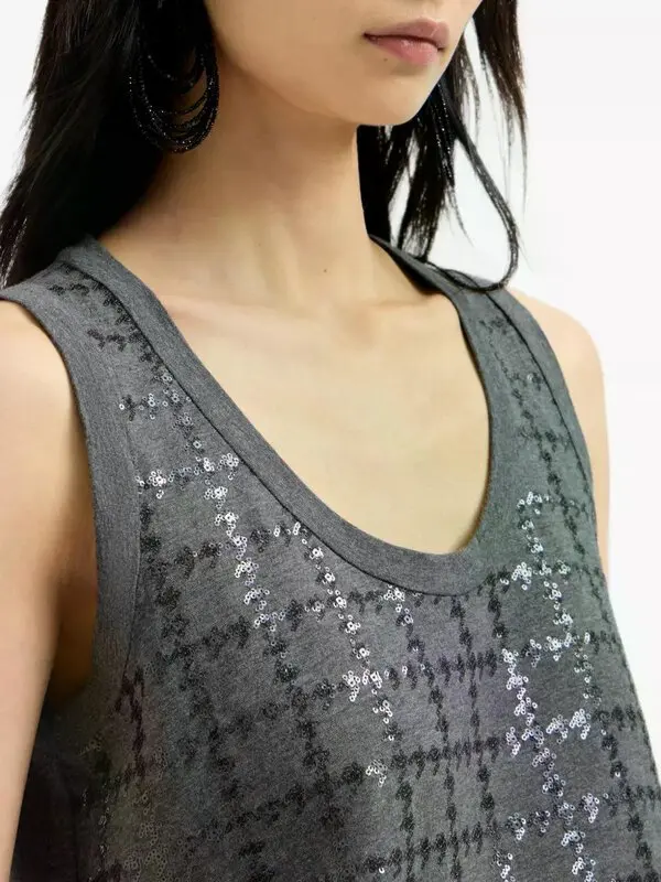 Brunello Cucinelli Embellished Cotton Jersey Top