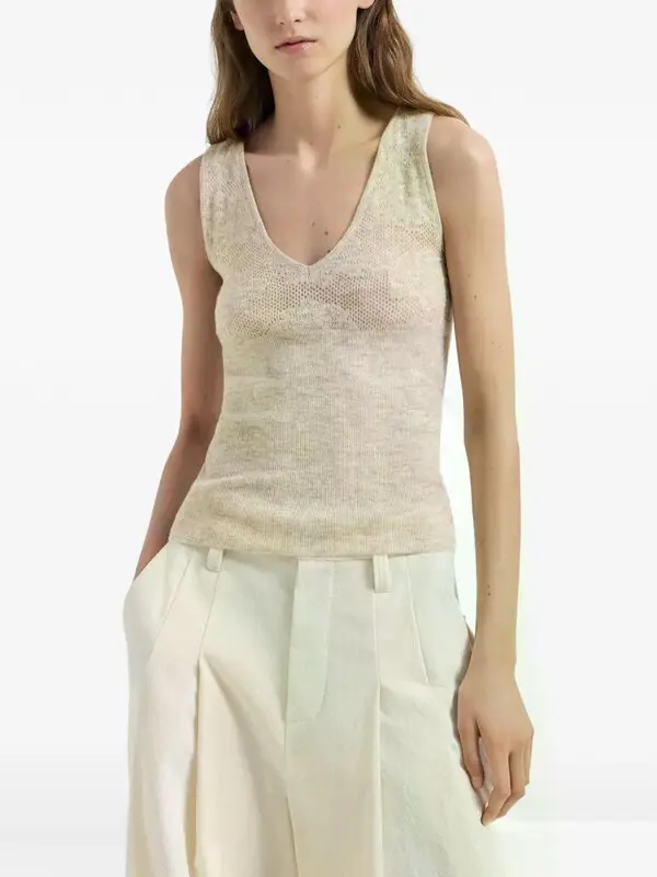 Brunello Cucinelli Silk, Alpaca And Wool Flower-lace Knit Top