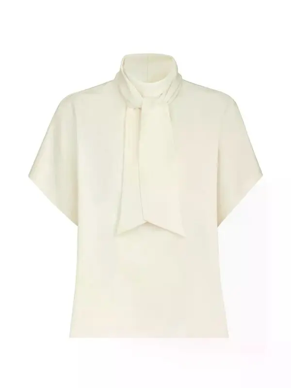 Brunello Cucinelli Silk Satin High-neck T-shirt With Monili Embellishment
