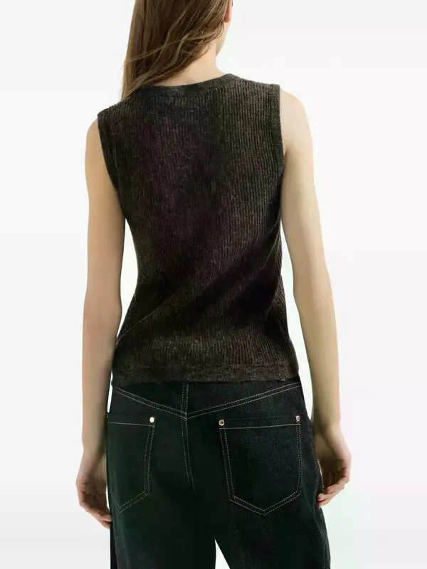 Brunello Cucinelli Sparkling Rib-knit Top - Brown