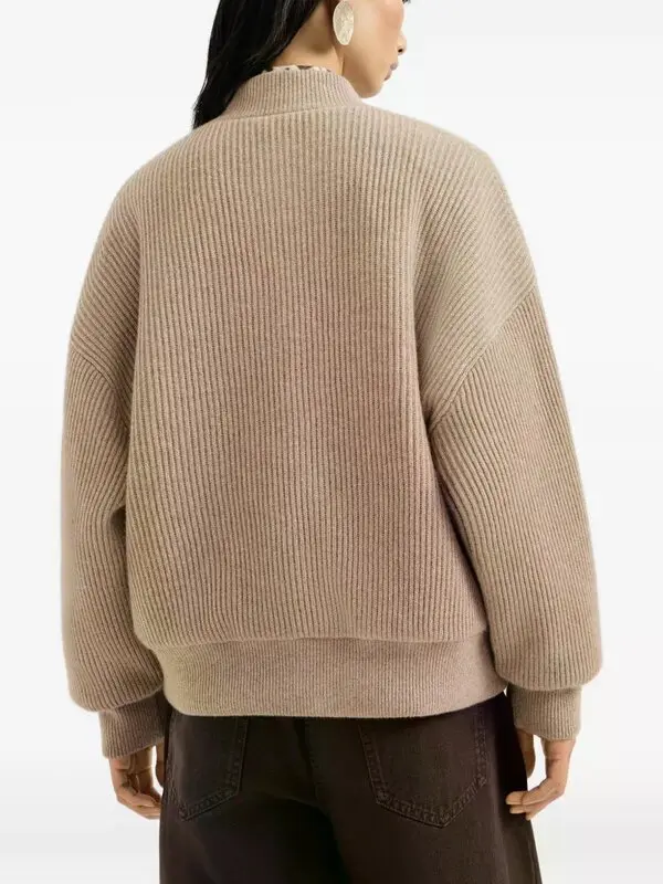 Brunello Cucinelli Cashmere English-rib Knit Bomber Jacket With Thermore® Padding - Neutrals