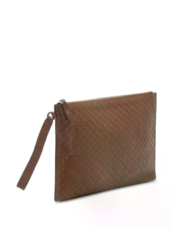 Gucci Microguccissima Flat Wristlet Clutch Bag - Brown