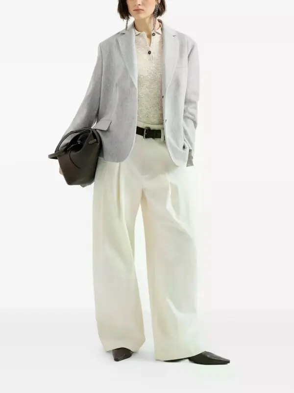 Brunello Cucinelli Silk, Alpaca, And Wool Flower-lace Knit Polo
