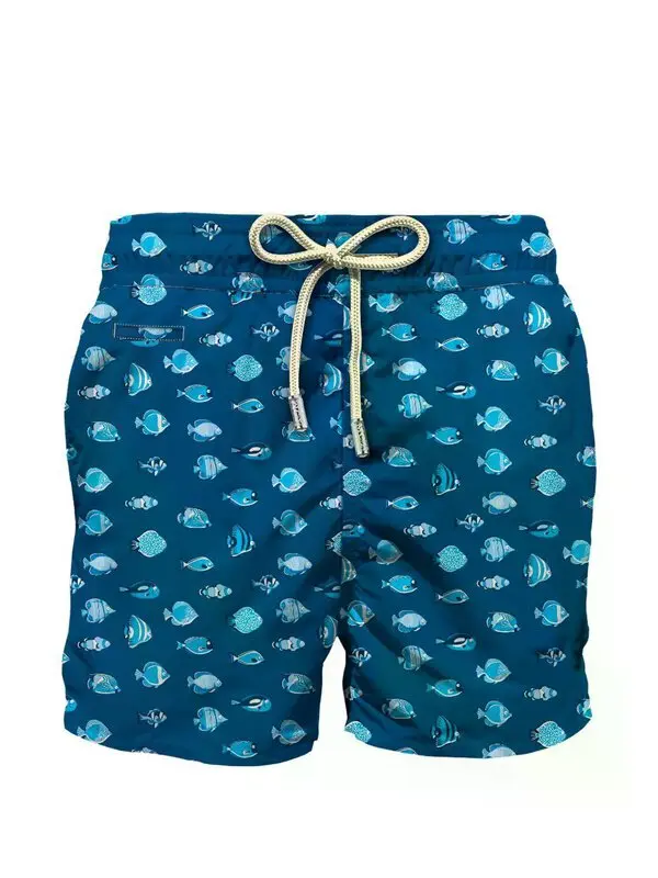 MC2 SAINT BARTH Fish Print Swim Shorts - Blue