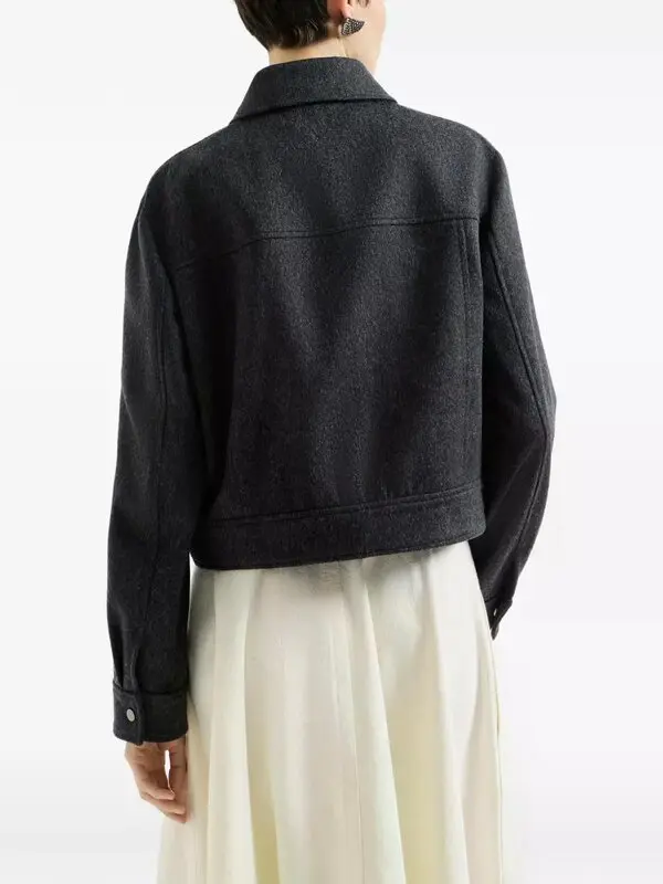 Brunello Cucinelli Wool Flannel Zip-up Jacket