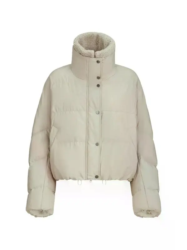 Brunello Cucinelli Techno Cotton Taffeta Down Jacket With Detachable Shearling Insert And Monili