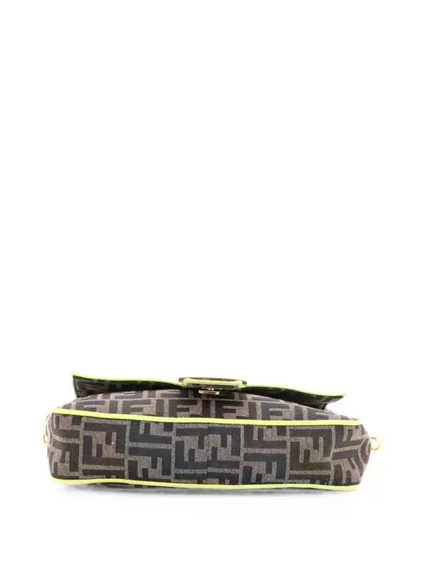 Fendi Zucca Canvas Baguette Shoulder Bag - Yellow