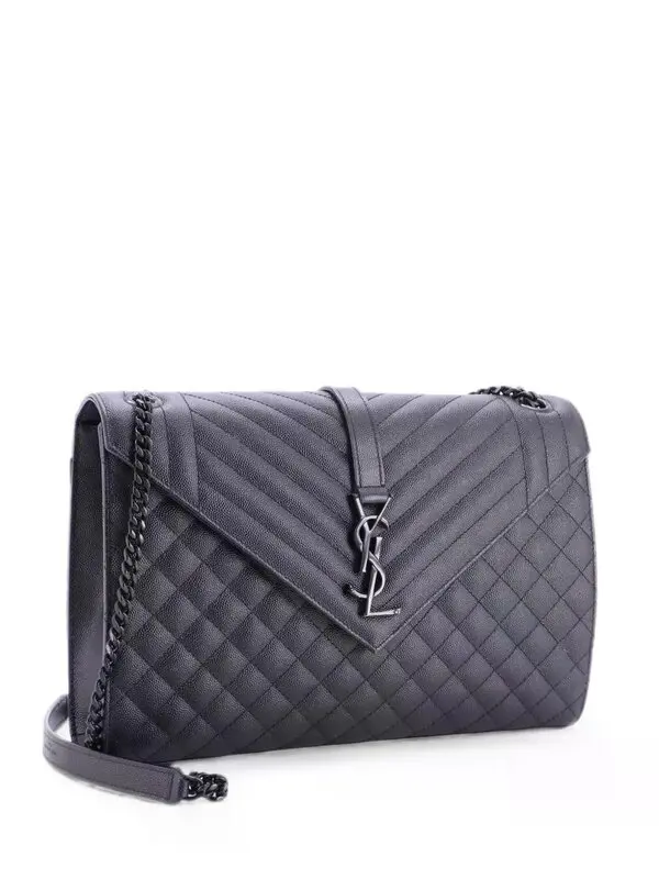 Saint Laurent Classic Monogram Envelope Satchel - Black