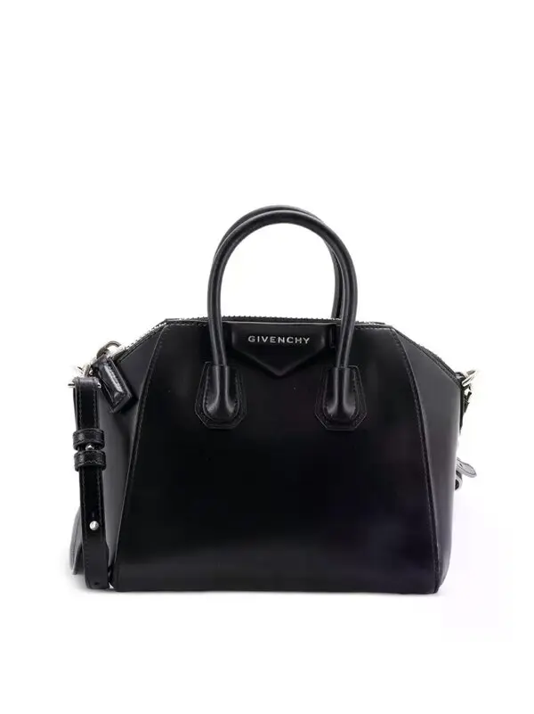 Givenchy Antigona Mini Satchel In Glazed Leather - Black