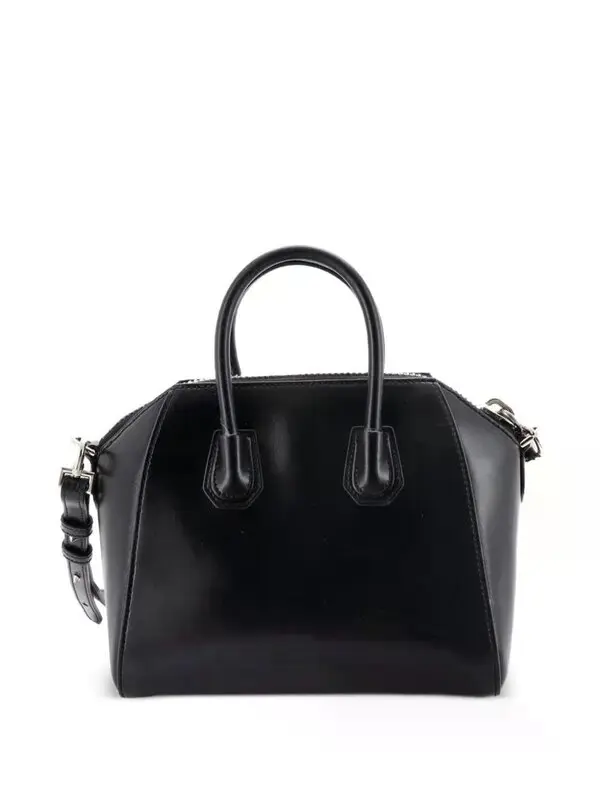 Givenchy Antigona Mini Satchel In Glazed Leather - Black