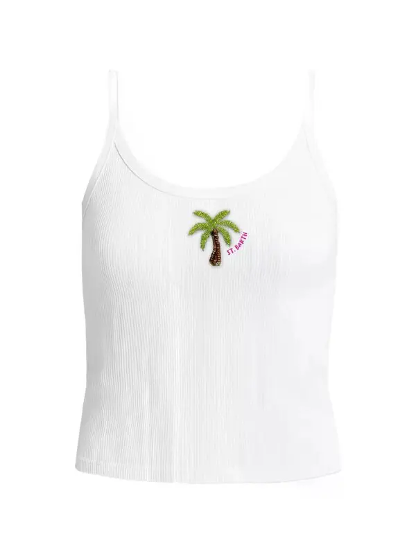 MC2 SAINT BARTH Ribbed Top With Palm Tree Patch