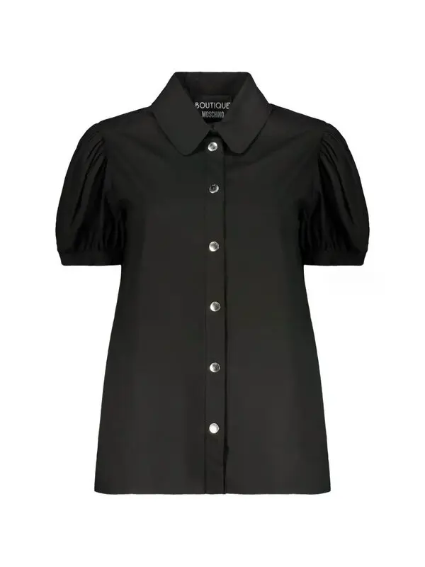 Moschino Classic Collar Puff Sleeve Shirt - Black