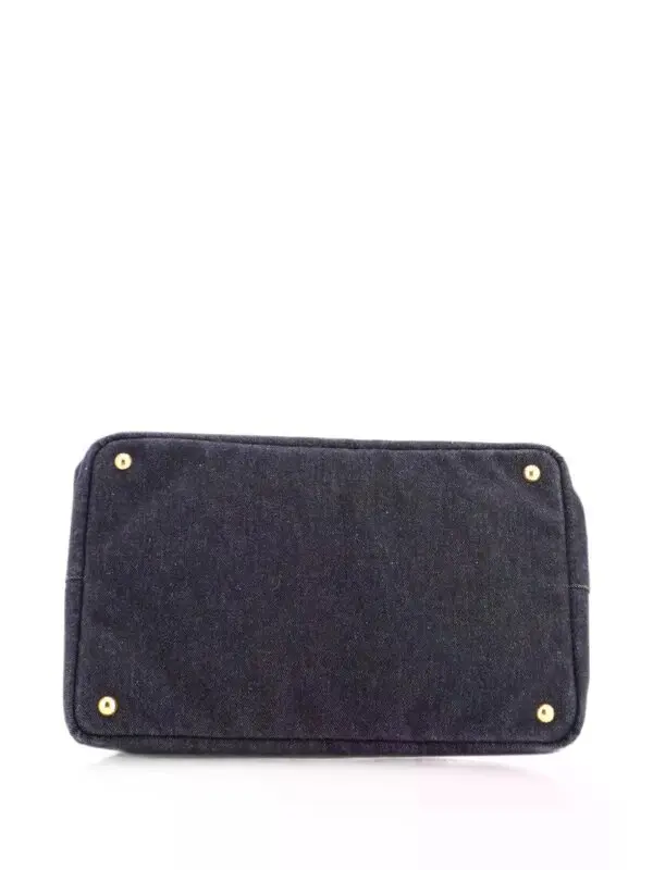Prada Canapa Denim Large Tote Bag - Blue