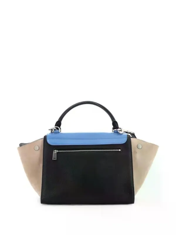 Celine Tricolor Trapeze Bag Leather Satchel - Blue