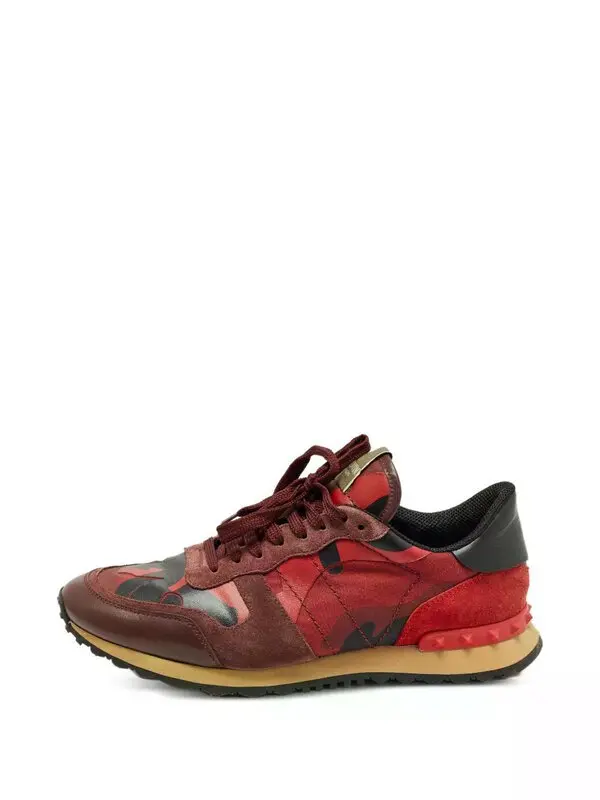 Valentino Garavani Rockrunner Camouflage Sneakers - Red