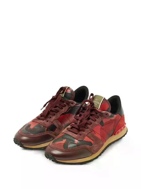 Valentino Garavani Rockrunner Camouflage Sneakers - Red