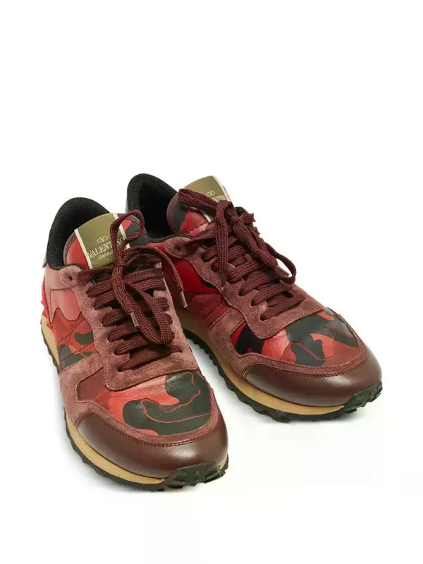Valentino Garavani Rockrunner Camouflage Sneakers - Red