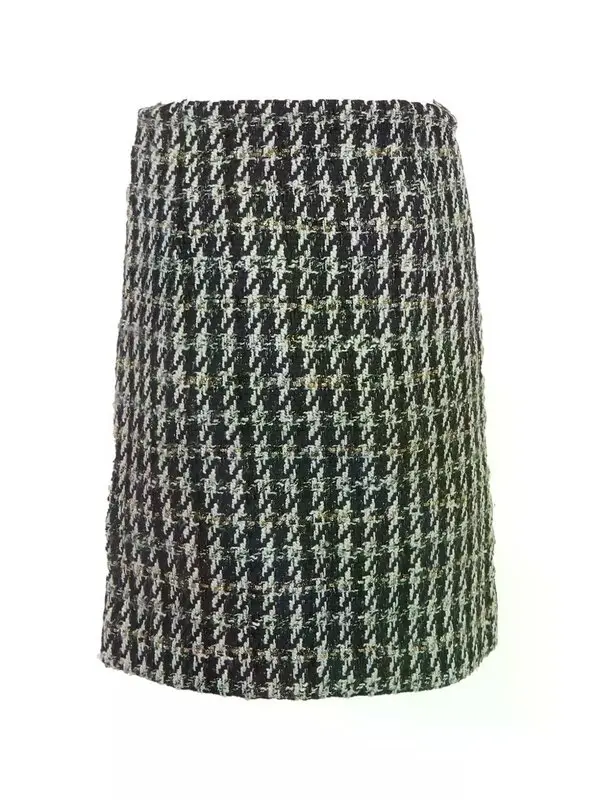 Sandro Navy Tweed Houndstooth Mini Skirt