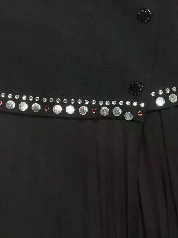 Sandro Crepe Midi Skirt With Crystal Embellishments