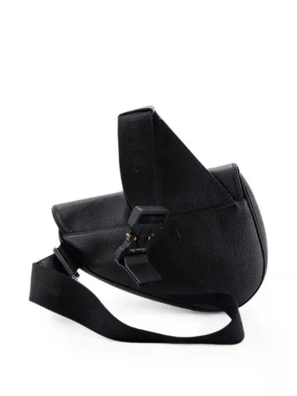 Dior Saddle Leather Crossbody Bag - Black