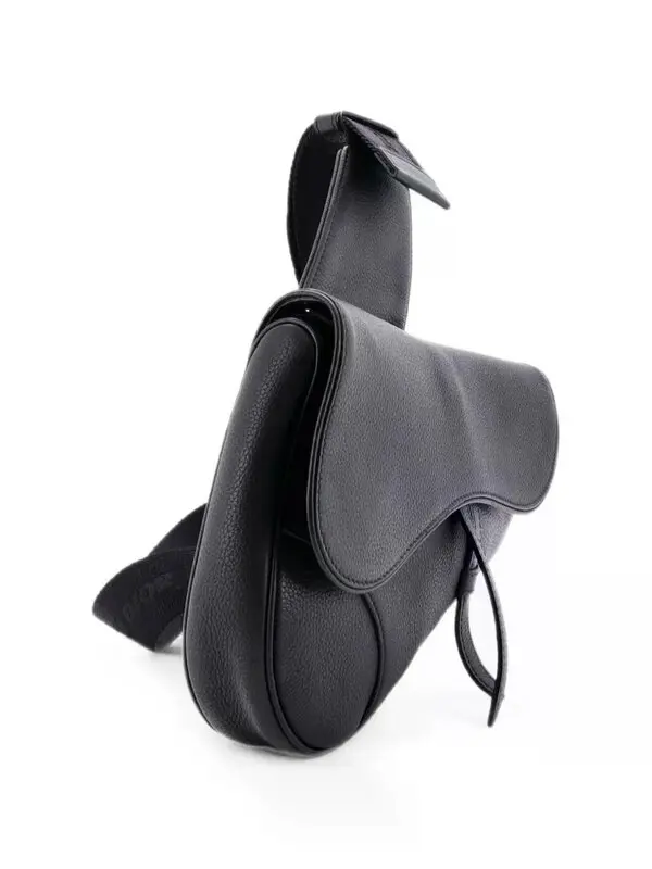 Dior Saddle Leather Crossbody Bag - Black