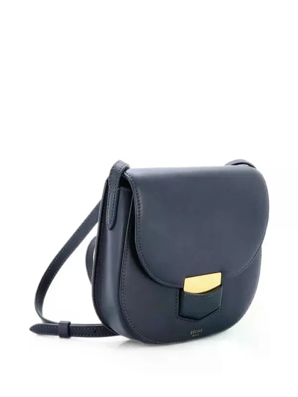 Celine Trotteur Grainy Leather Small Crossbody Bag - Blue