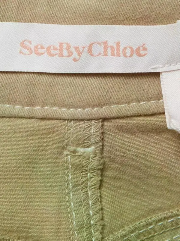 See By Chloé Beige Cotton Pencil Mini Skirt